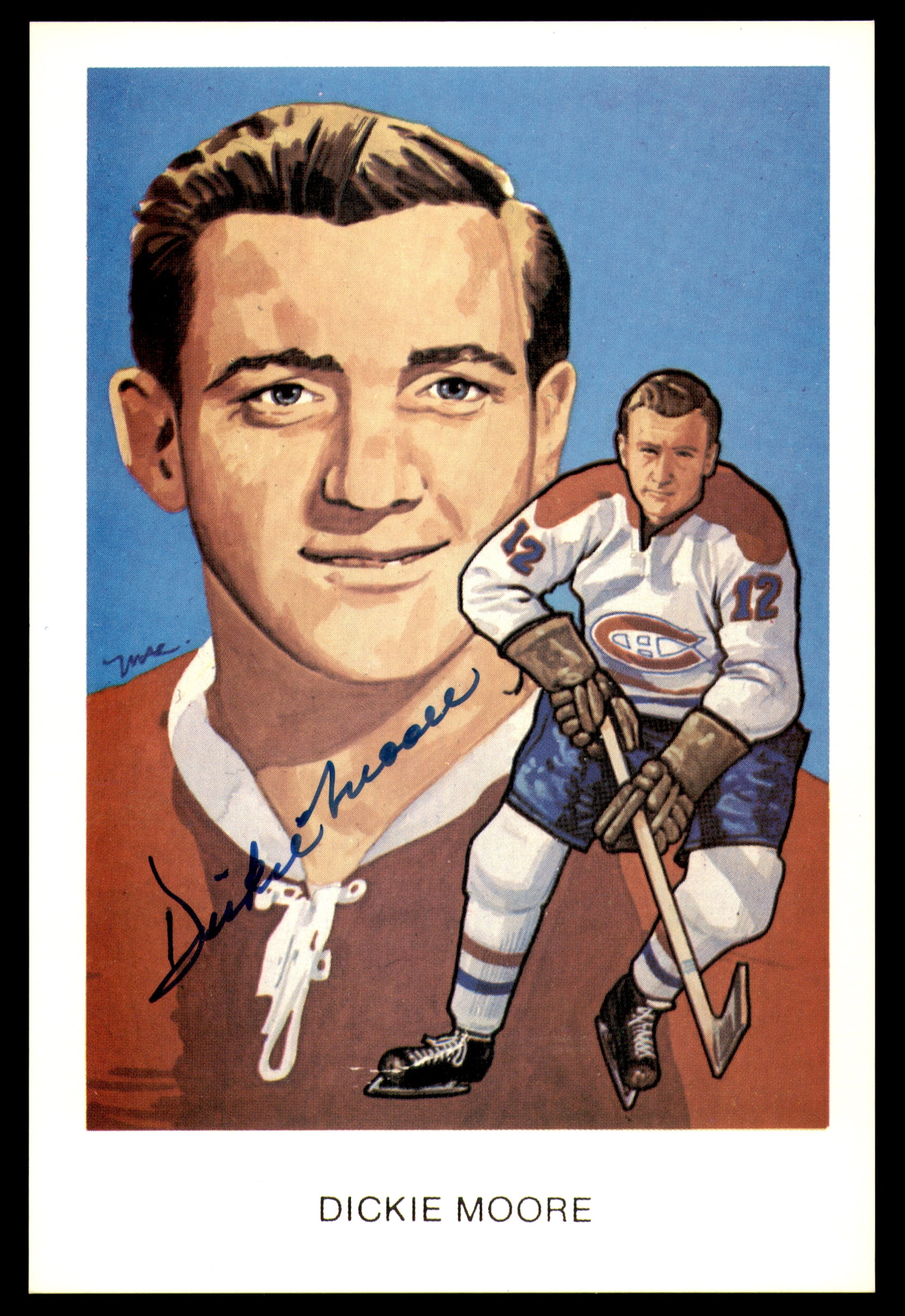 Dickie Moore Autographed 3.5x5.5 Postcard Montreal Canadiens SKU ...