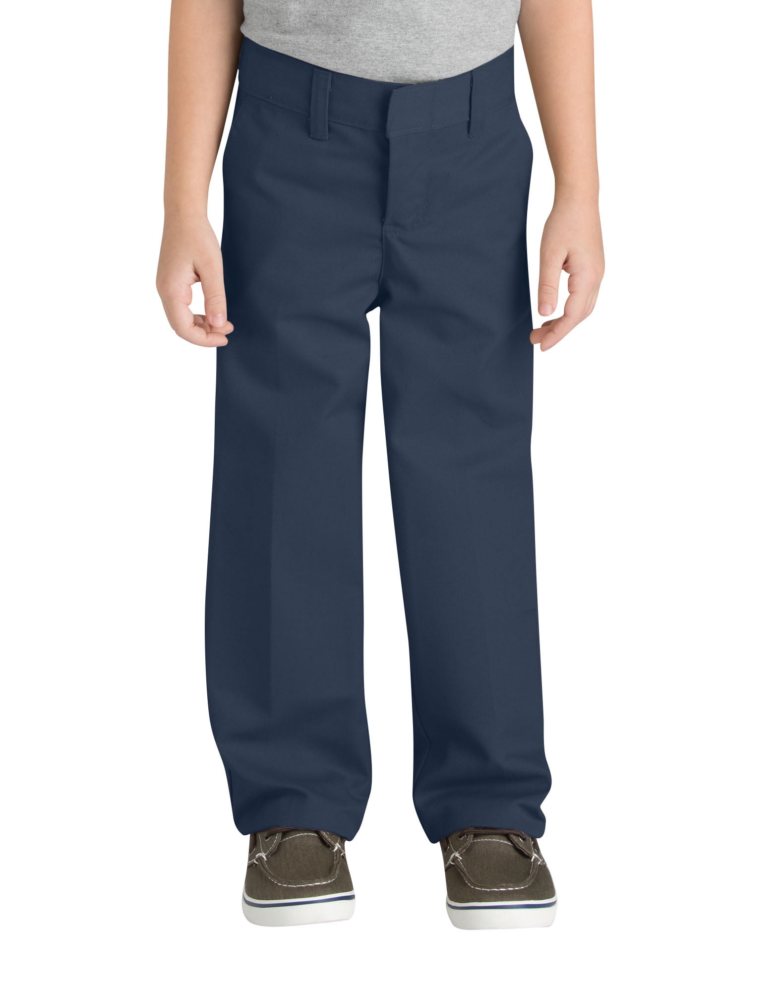 Dickies Boys Classic Fit Flat Front Pants, Adjustable Waistband ...