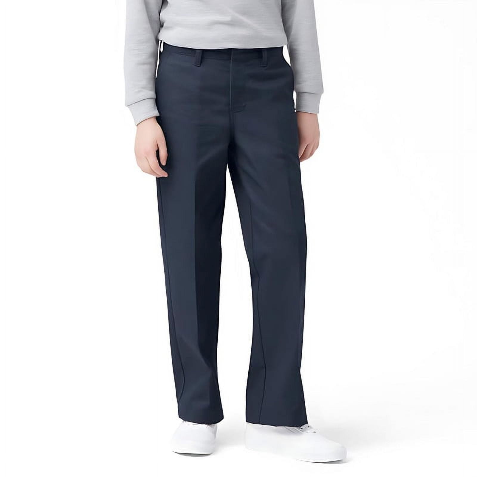 Dickies Boys School Uniform Classic Fit Straight Leg Flat Front Pants ...