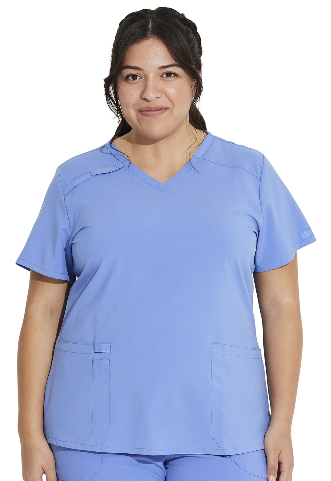 Dickies EDS Essentials Scrubs, V-Neck Womens Tops with Four-Way Stretch ...