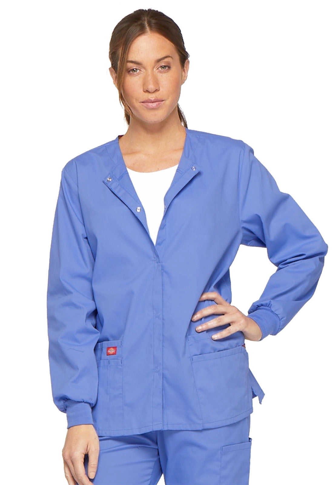 Dickies EDS Signature Medical Scrubs Warm Up Jacket for Women Snap ...