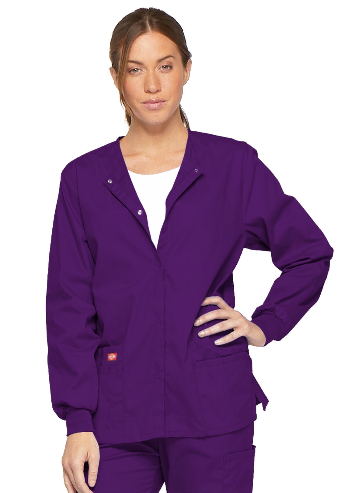 Dickies EDS Signature Medical Scrubs Warm Up Jacket for Women Snap ...