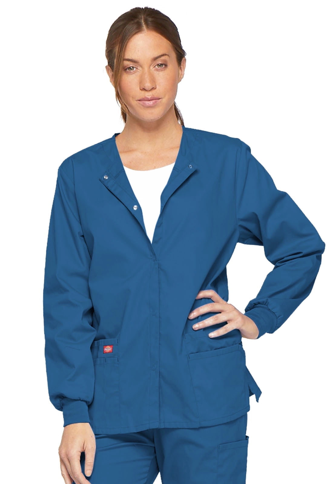 Dickies EDS Signature Medical Scrubs Warm Up Jacket for Women Snap ...
