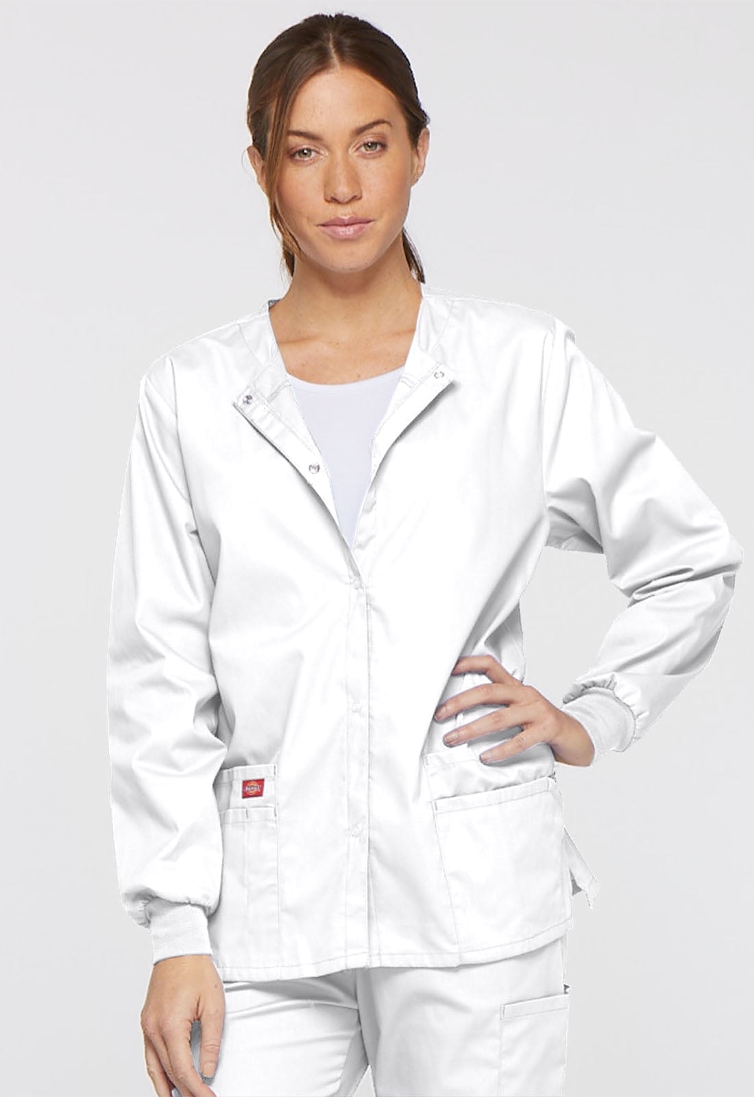 Dickies EDS Signature Medical Scrubs Warm Up Jacket for Women Snap ...
