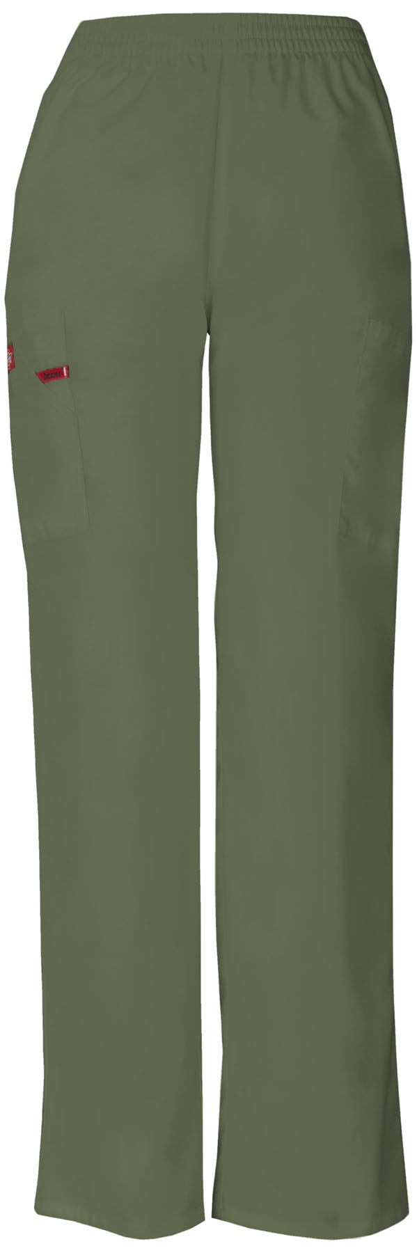 Dickies EDS Signature Scrubs Pant for Women Natural Rise Tapered Leg 86106P, M Petite, Olive ...