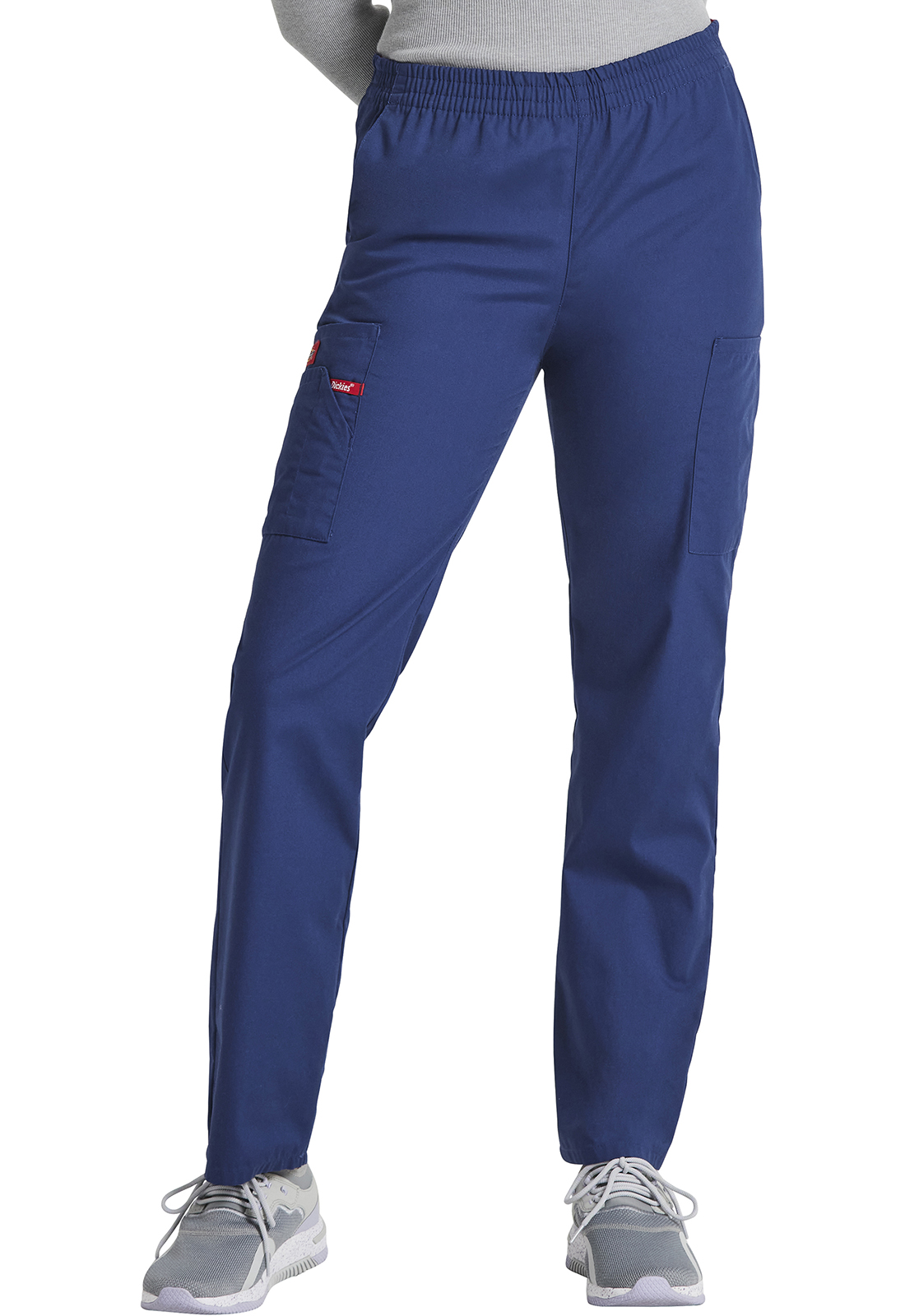 Dickies EDS Signature Scrubs Pant for Women Natural Rise Tapered Leg Pull-On 86106, M, Navy ...