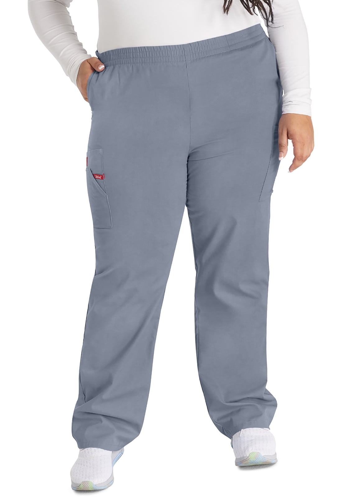 Dickies EDS Signature Scrubs Pant for Women Natural Rise Tapered Leg Pull-On 86106, S, Grey ...