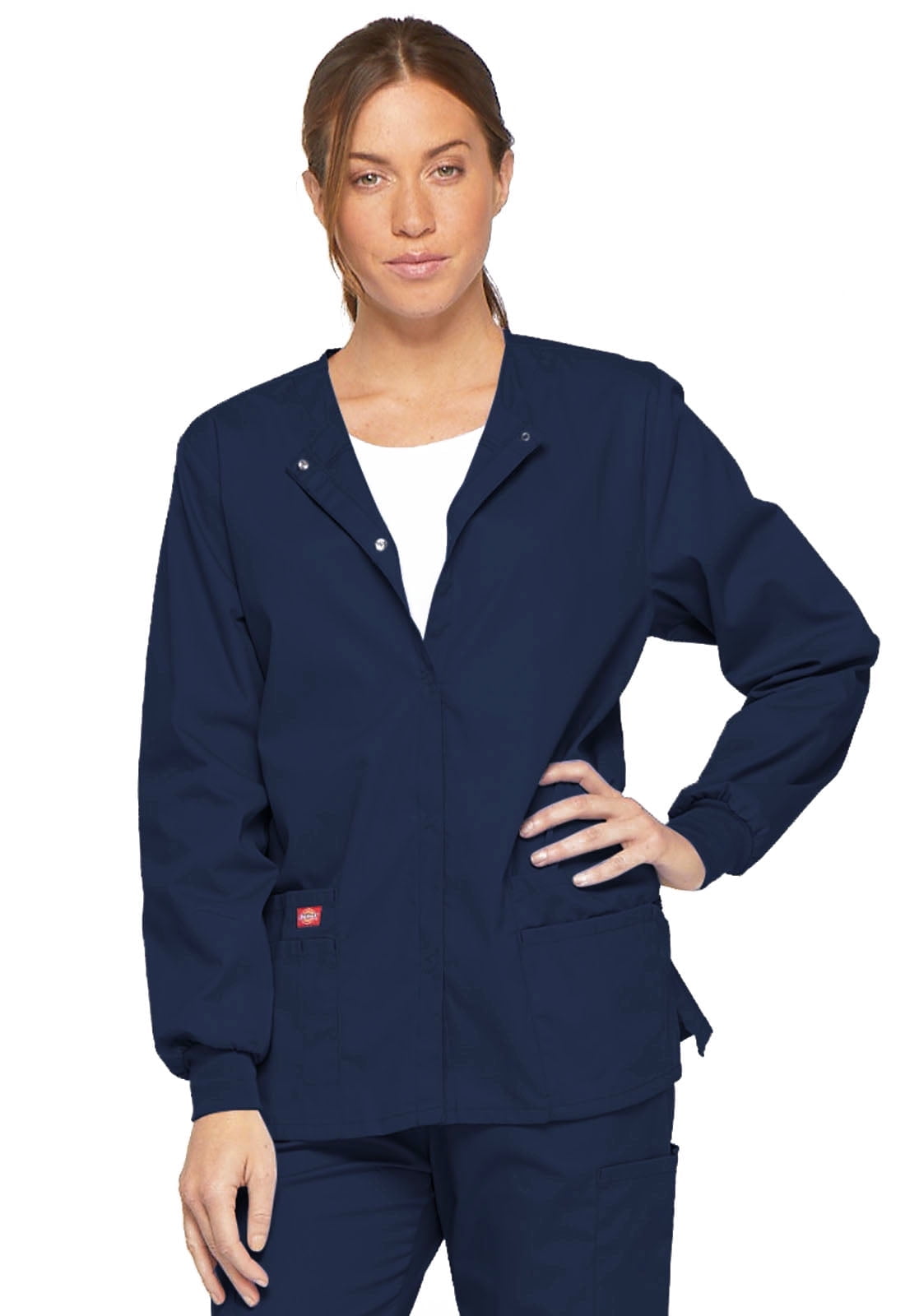Dickies EDS Signature Medical Scrubs Warm Up Jacket for Women Snap ...