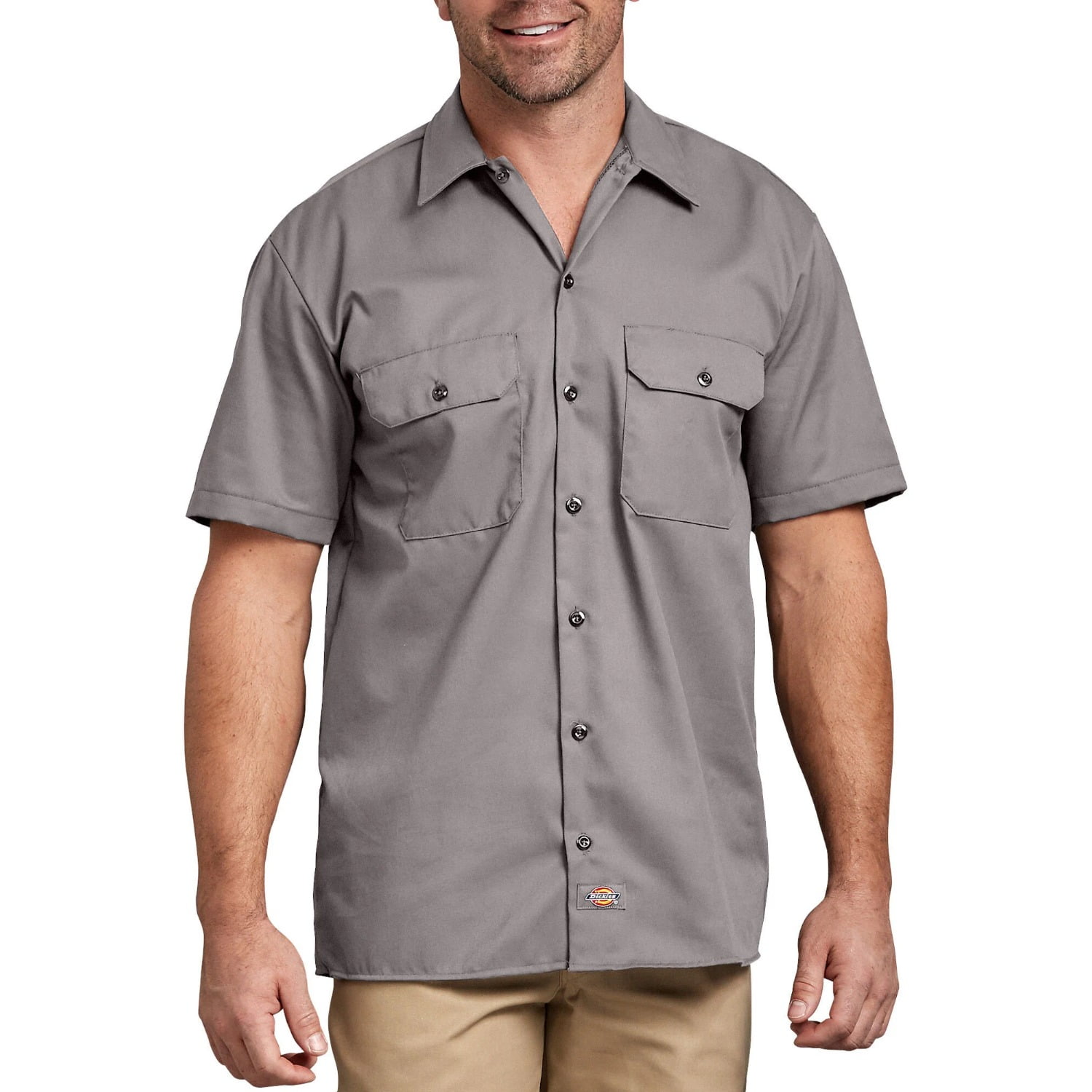Dickies Men's 1574 Short Sleeve Flex Original Fit Button Up Work Shirt ...