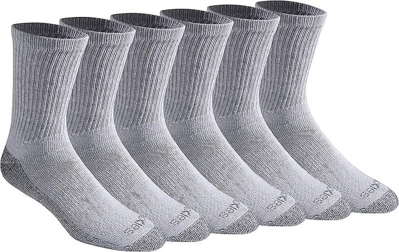 Dickies Men's 6 pairs Dri-Tech Mid-Crew Socks, Sizes 6-12, Grey with ...