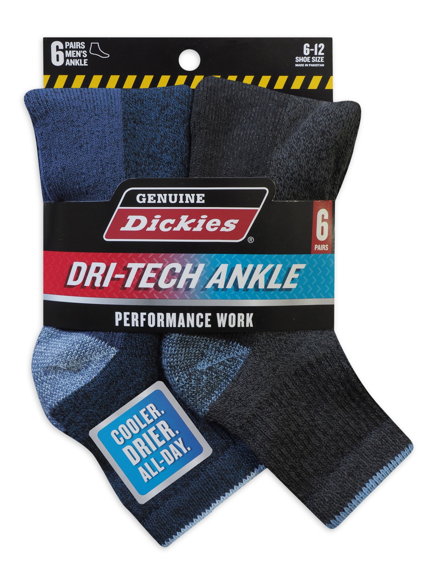 Dickies Dri-Tech Quarter Socks - Moisture-Wicking 6-Pack - Walmart.com
