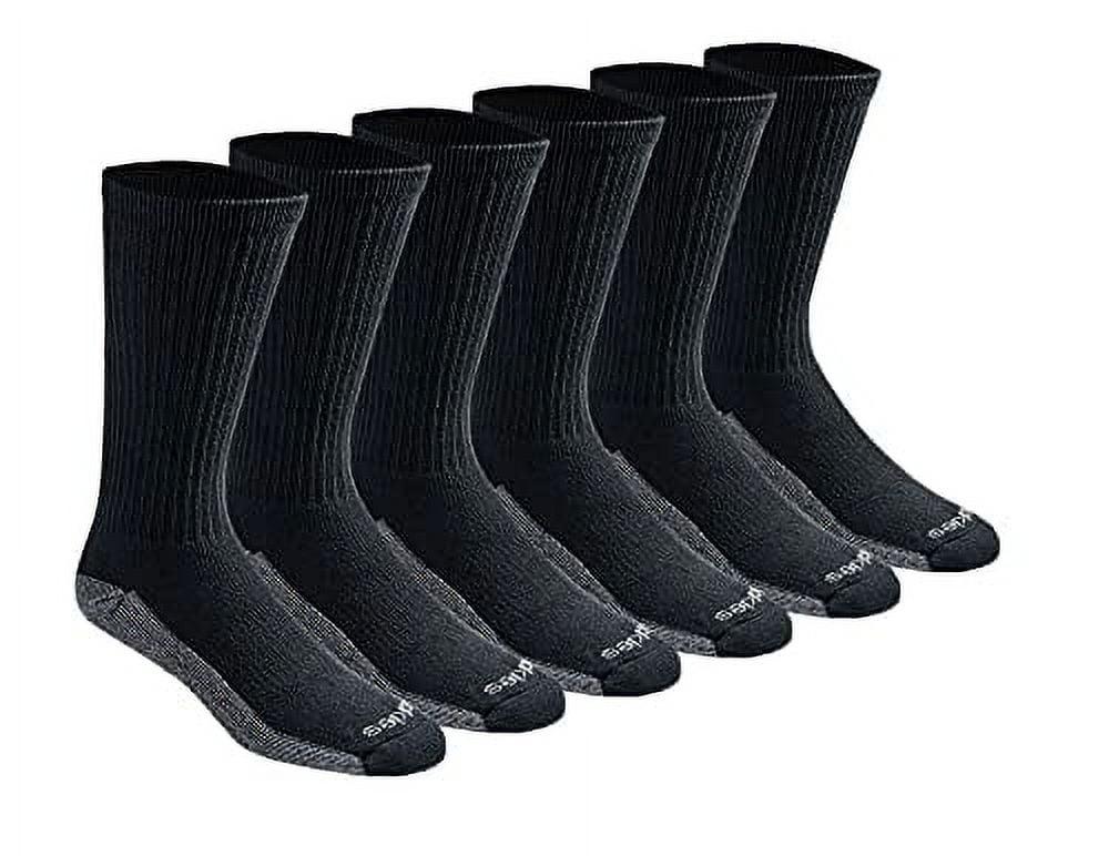 Dickies Socks, Moisture Control Crew, Black, Shoe Size 6-12, Men's ...