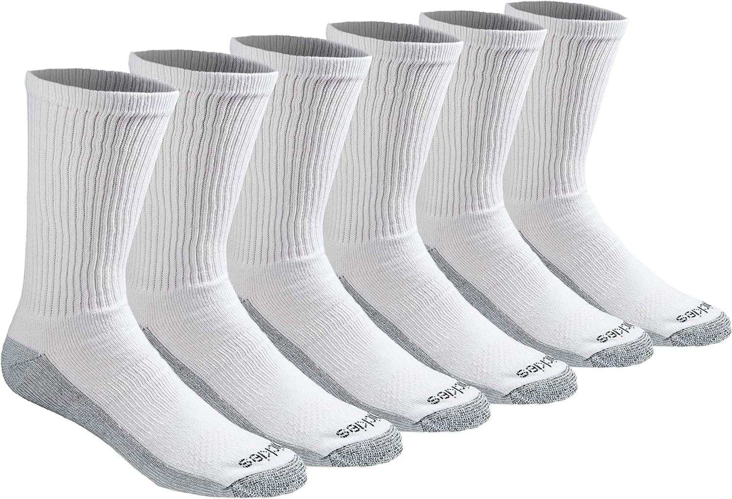 Dickies Men's Dri-tech Moisture Control Crew Socks Multipack White (6 ...