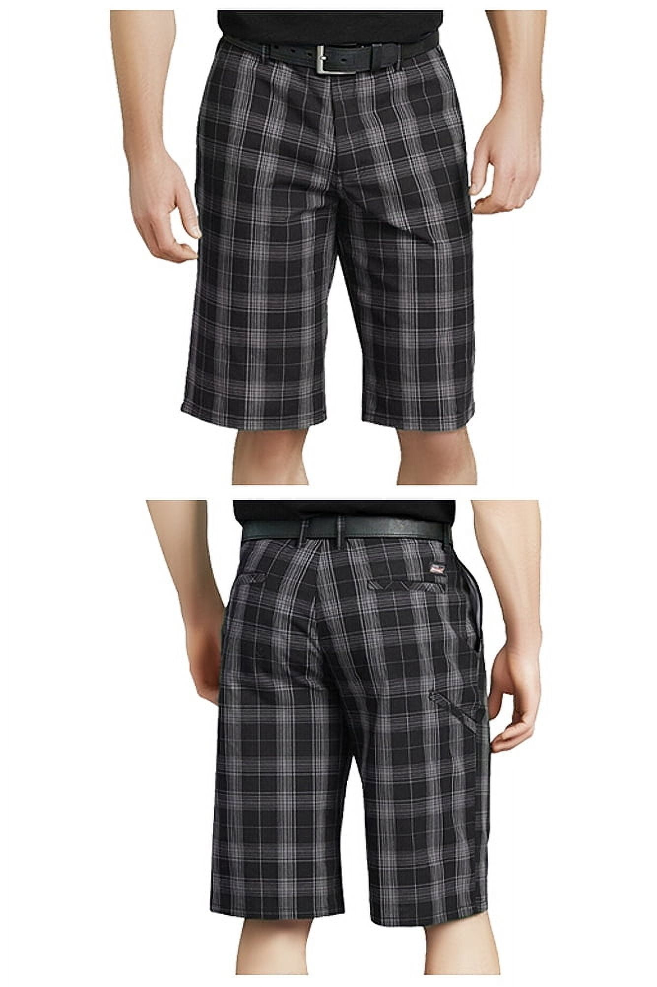 Dickies Men's Flex 13" Flat Front Flex Plaid Shorts Black 42 - Walmart.com