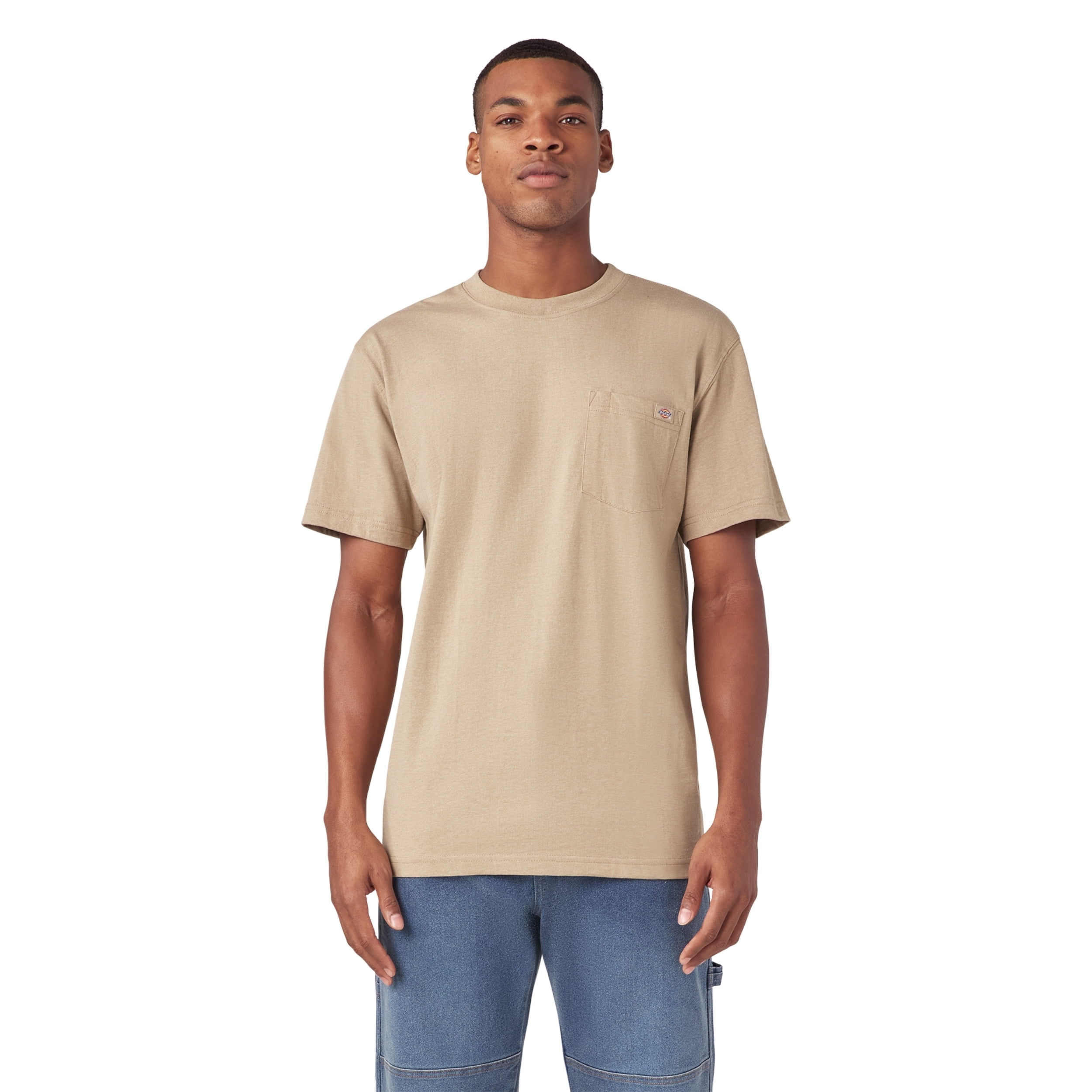Dickies Men's Heavyweight Heathered Short Sleeve Pocket T-Shirt, Desert ...