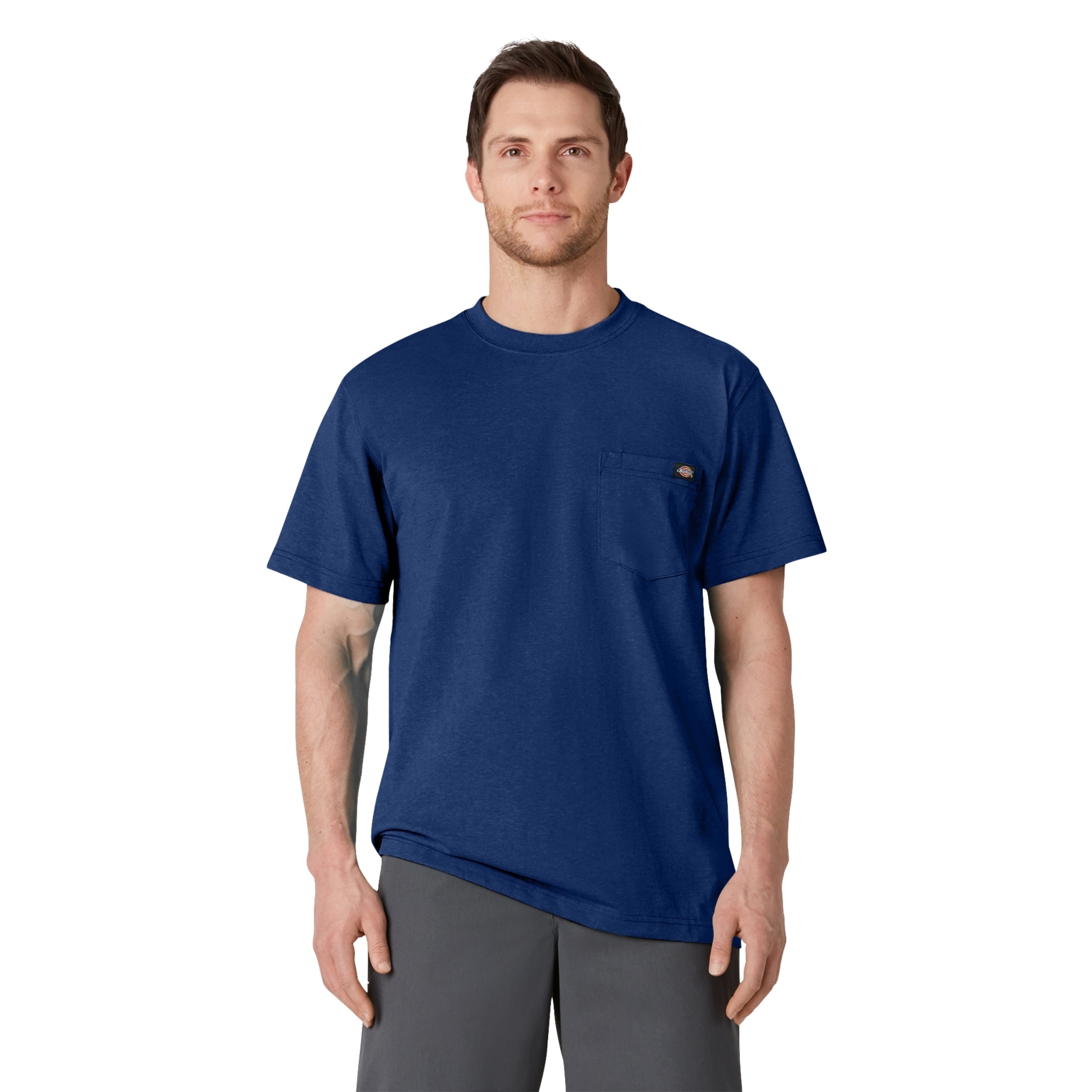 Dickies Men's Heavyweight Heathered Short Sleeve Pocket T-Shirt ...