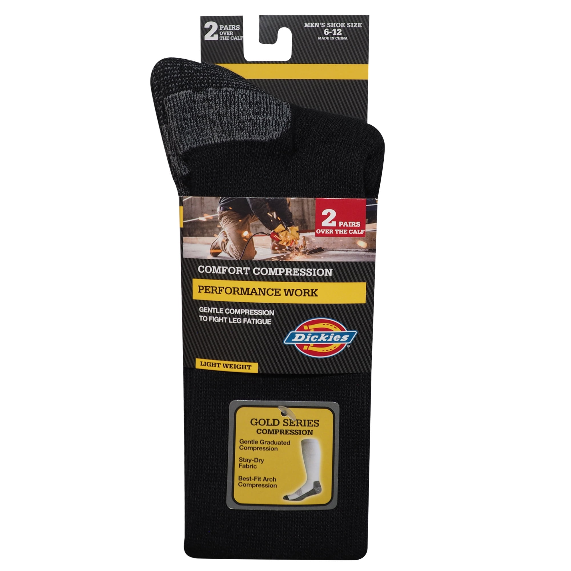 Genuine Dickies Men's OTC Compression Crew Sock, 2 Pack - Walmart.com