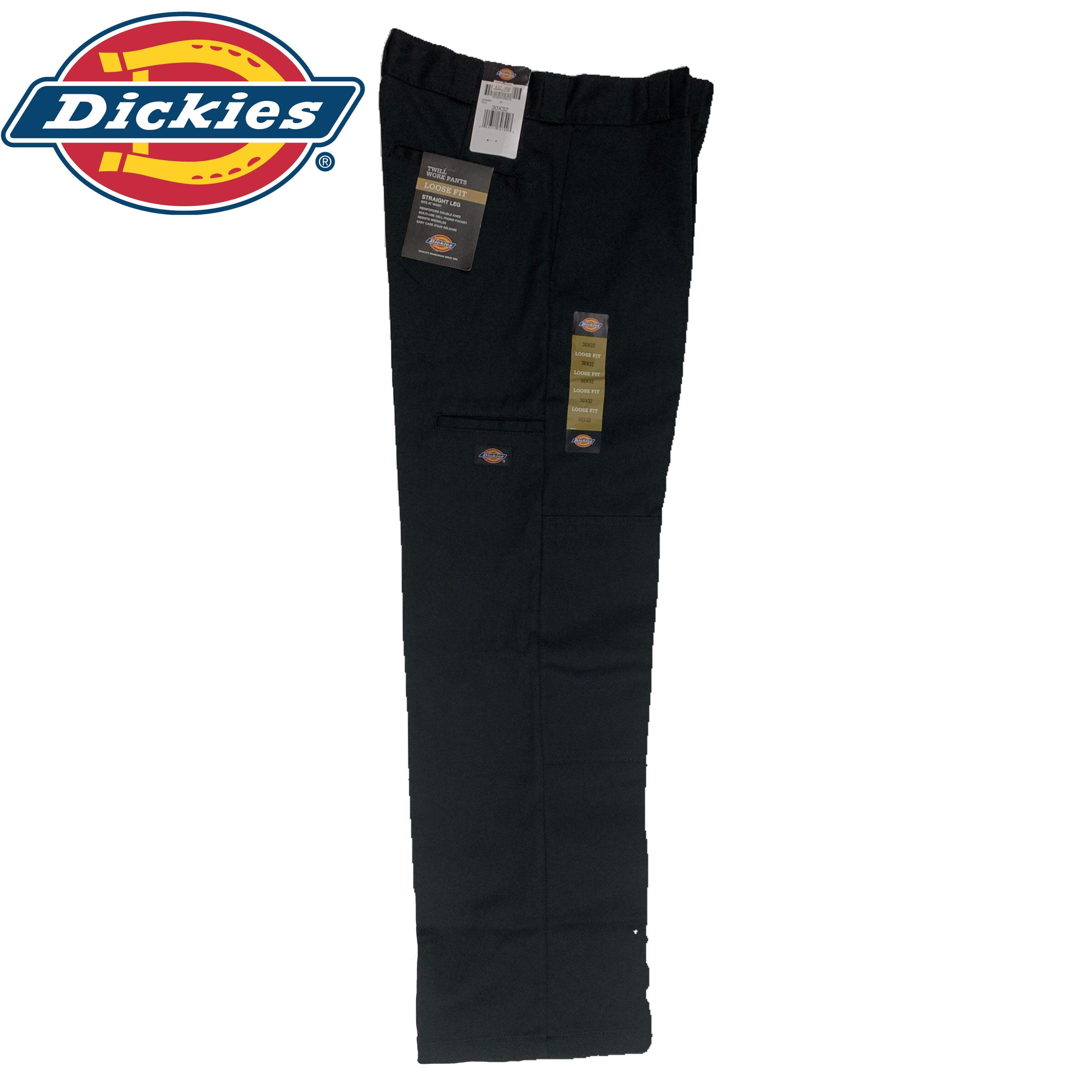 Dickies Men's Loose Fit Double Knee Twill Work Pant, Black, 30W x 30L ...