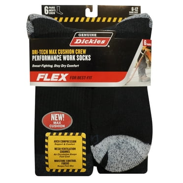 Genuine Dickies Men's Dri-Tech Crew Socks, 6-Pack - Walmart.com