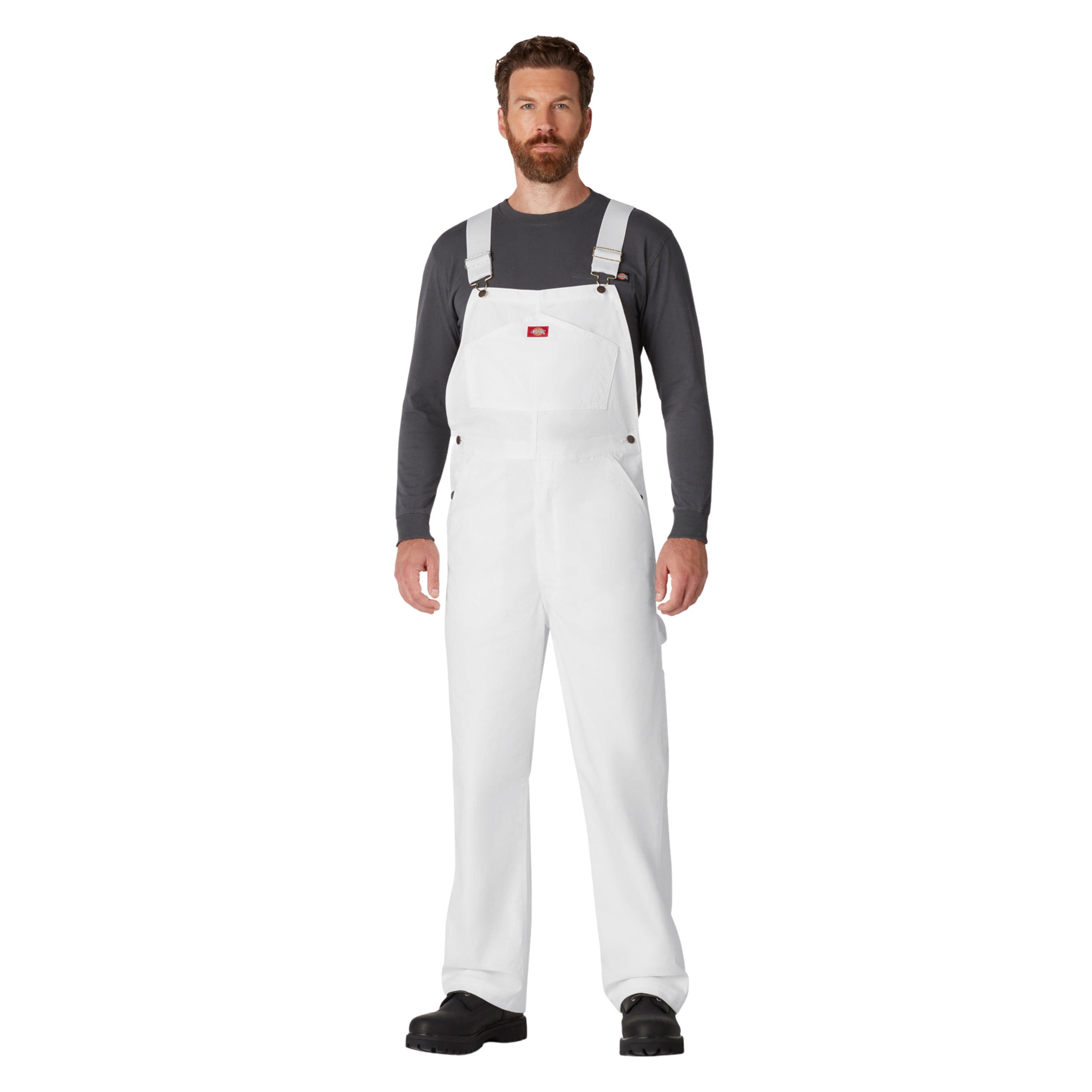 Dickies Men's Painter's Bib Overalls, White, 32W x 34L - Walmart.com