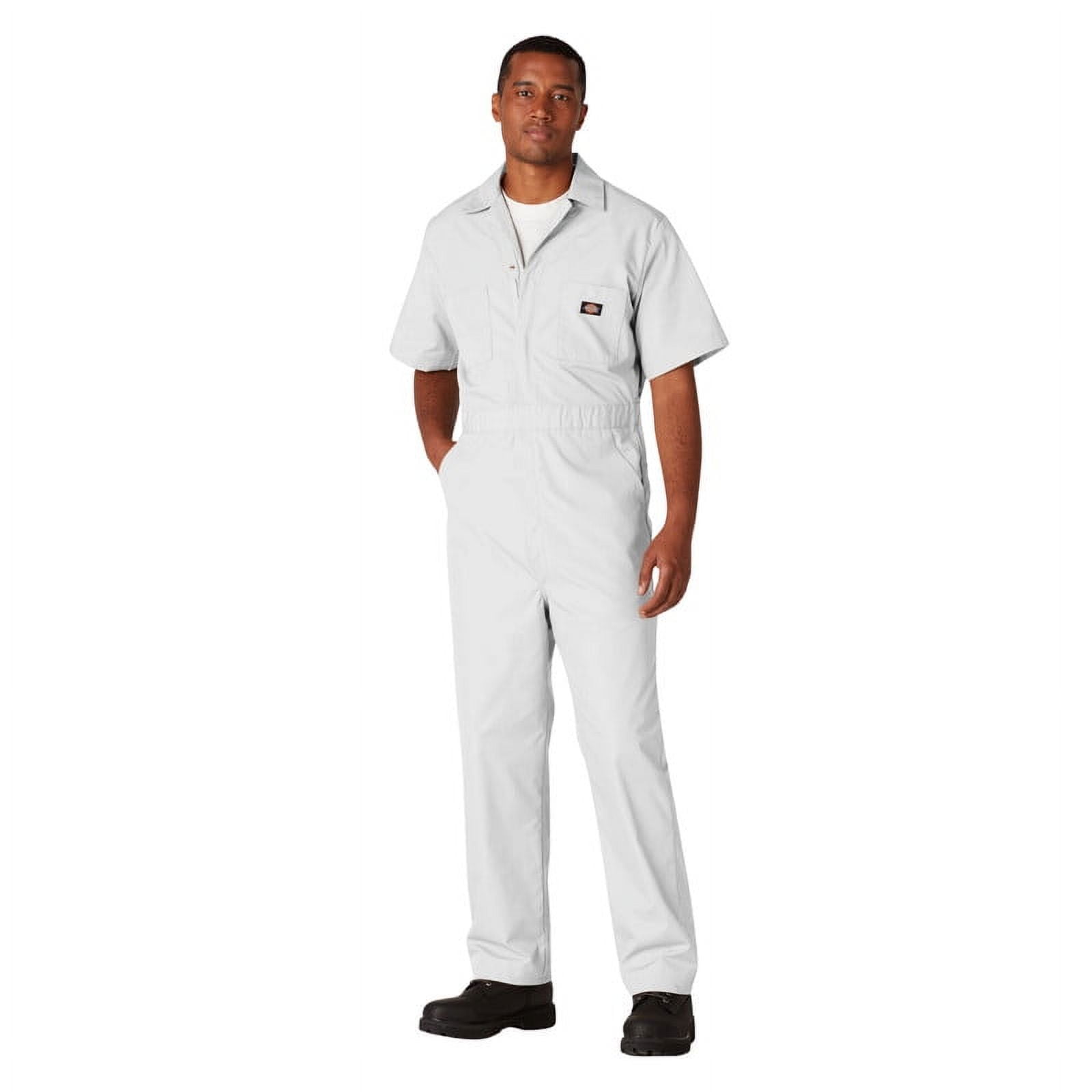 Dickies Men's Poplin Short Sleeve Coverall, White, L Regular - Walmart.com