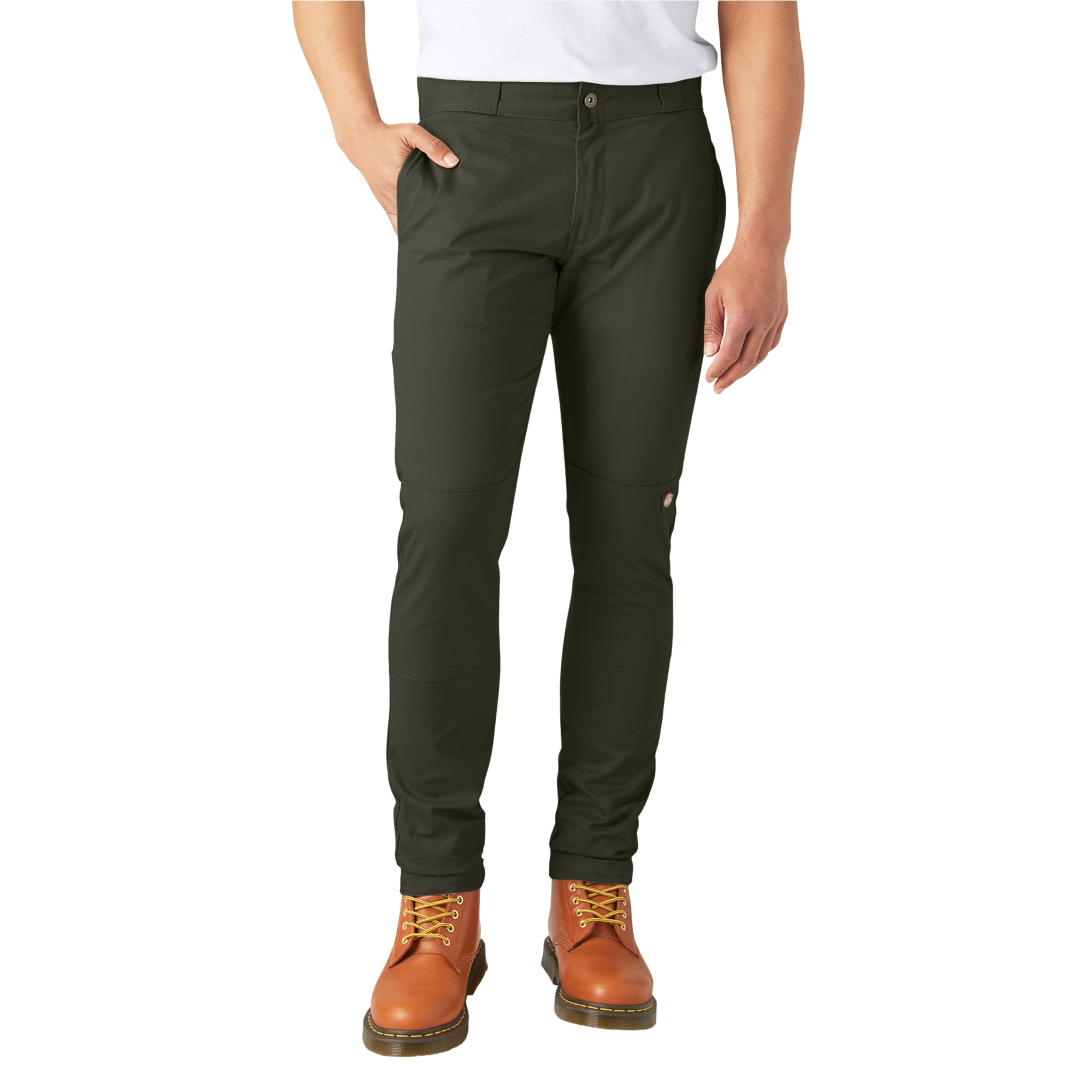 Dickies Men's Skinny Fit Double Knee Work Pants, Timber Brown, 32W x ...