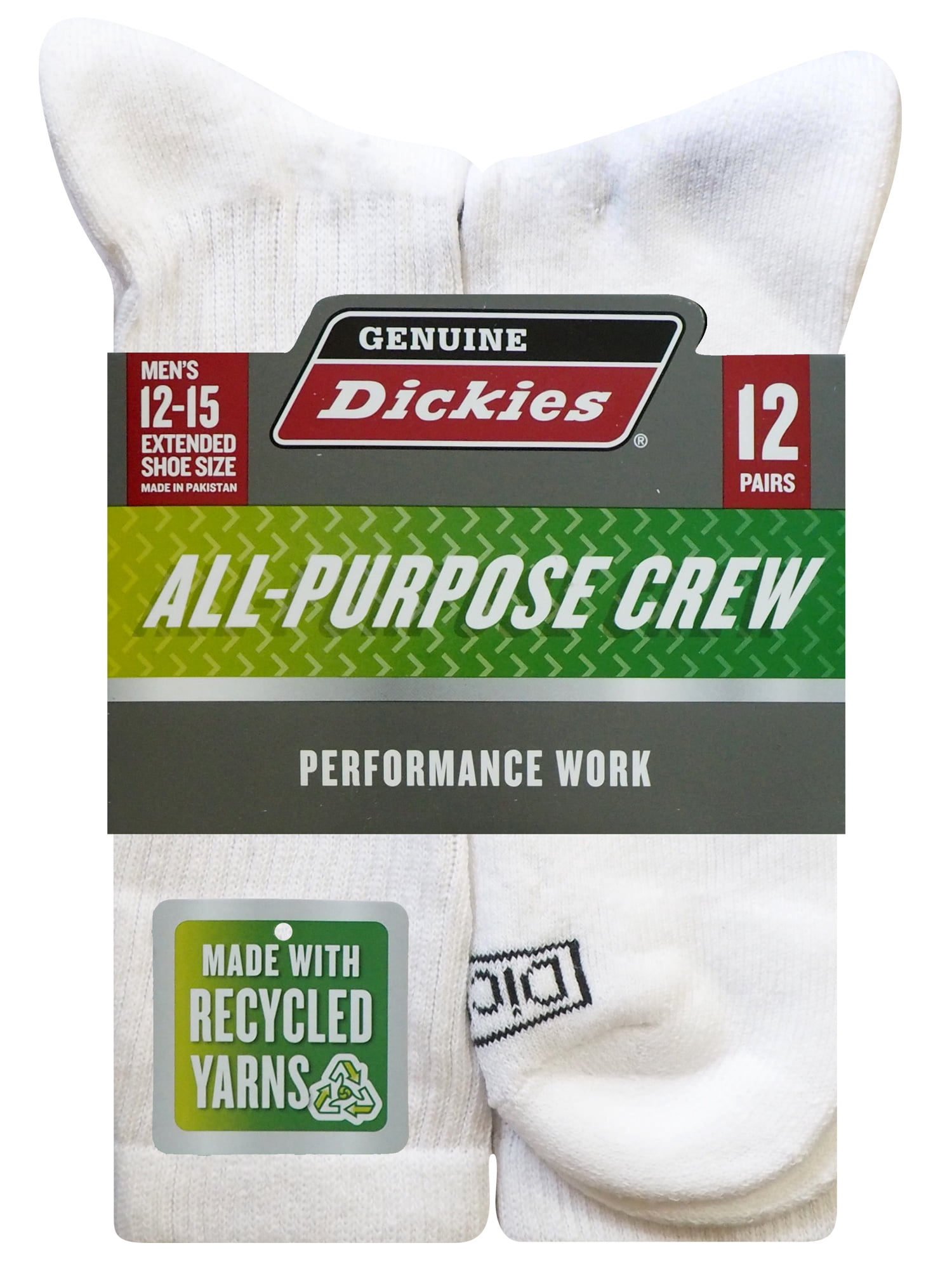 Dickies Men's Crew Work Socks Soft Cotton 12-Pack - Walmart.com