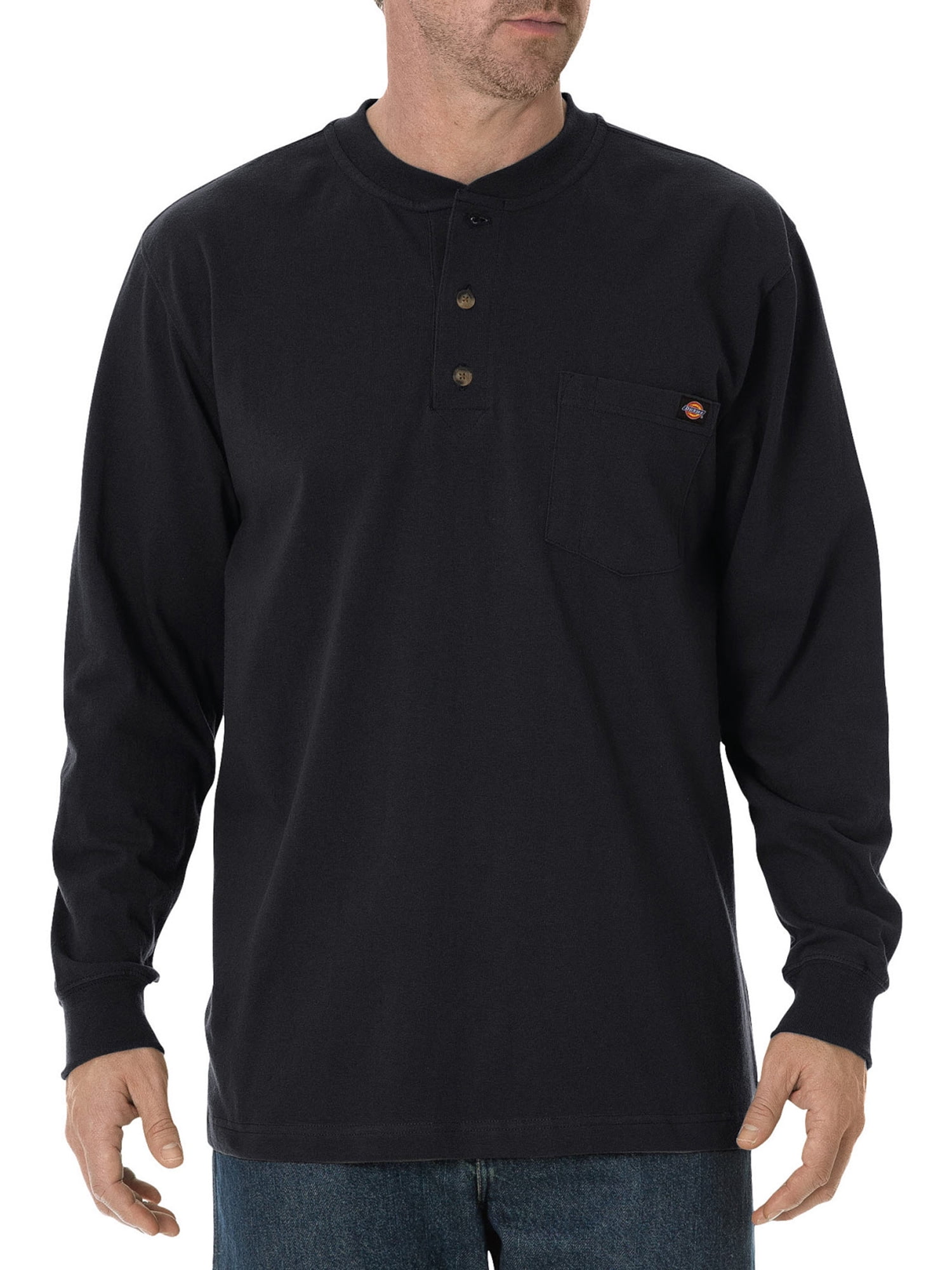 Dickies Men's and Big Men's Long Sleeve Heavyweight Henley T-Shirt ...