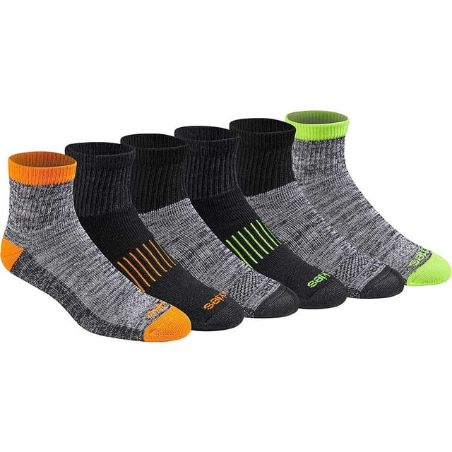 Dickies Mens Dri-tech Performance Quarter Work Socks, 6 Pack, Hi-Vis ...