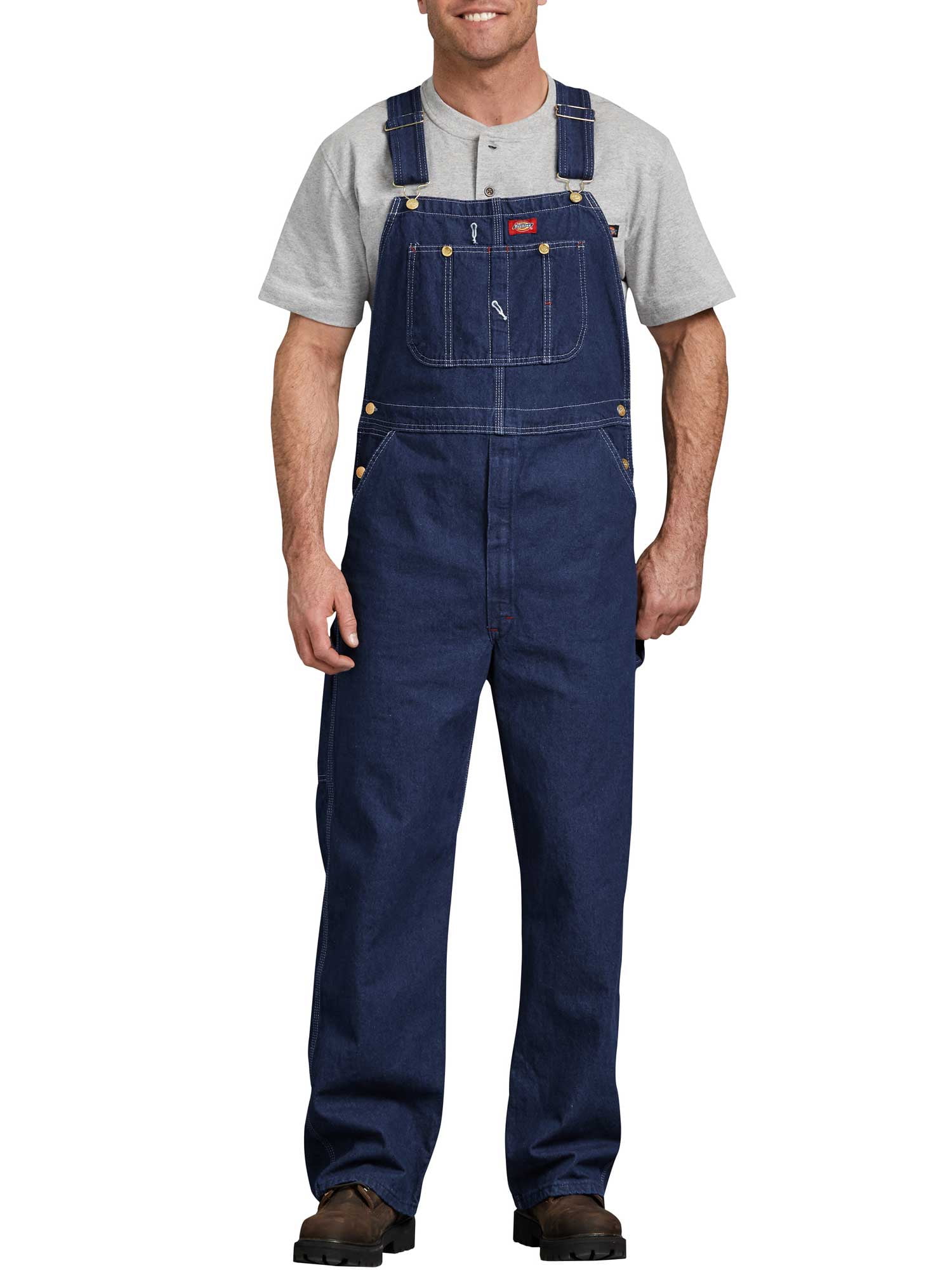 Dickies Denim Work Overalls for Men and Big Men, Triple-Stitched ...