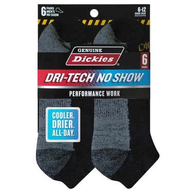Genuine Dickies Men's Max Cushion Crew Sock, 6 Pack Charcoal Size 6-12 ...