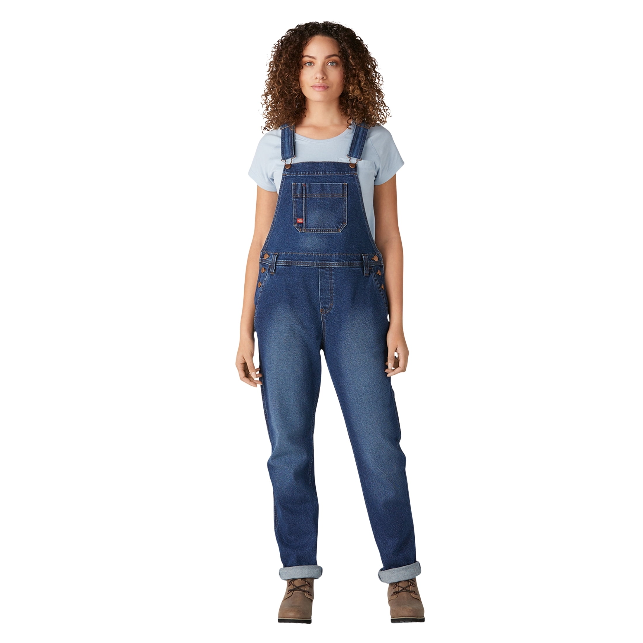 Dickies Women's Denim Boyfriend Fit Bib Overalls - Walmart.com