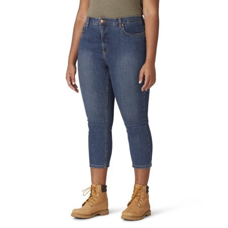 Dickies Women's Perfect Shape Denim Capri Pant, Stonewashed Indigo Blue ...
