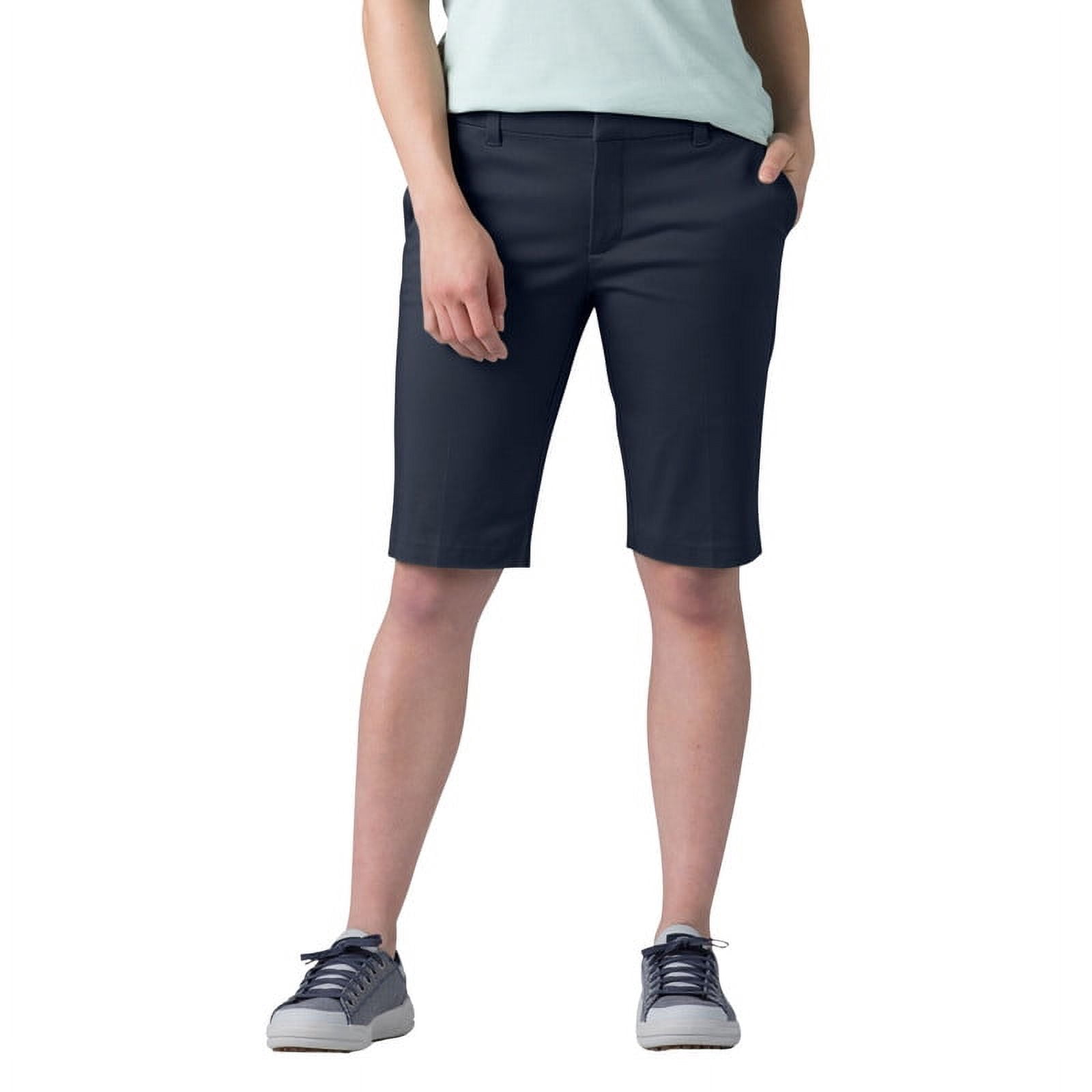 Dickies Women's Perfect Shape Straight Fit Bermuda Shorts 11", Rinsed ...