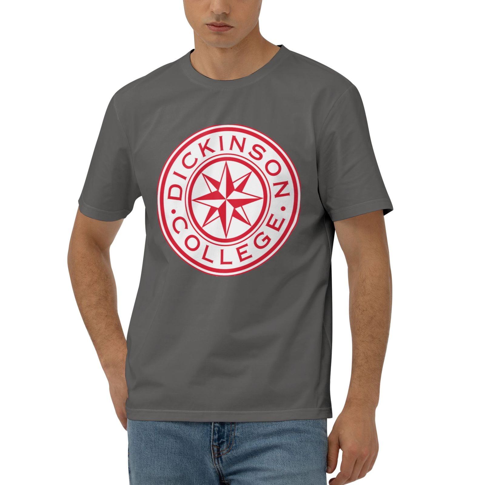 Dickinson College Logo Men'S 170g Combed Cotton Short Sleeve T-Shirt ...