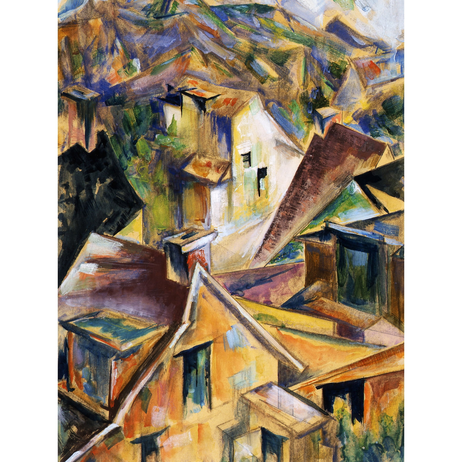 Dickinson Hillside Precisionist Modernist Abstract Painting Extra Large ...