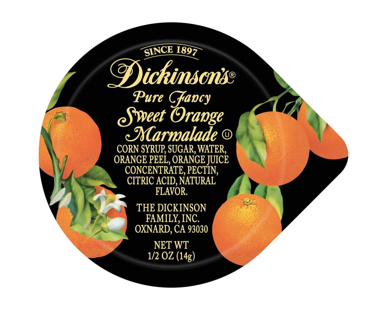 Dickinson's Pure Fancy Sweet Orange Marmalade, 5 oz. Portion Cups l ...