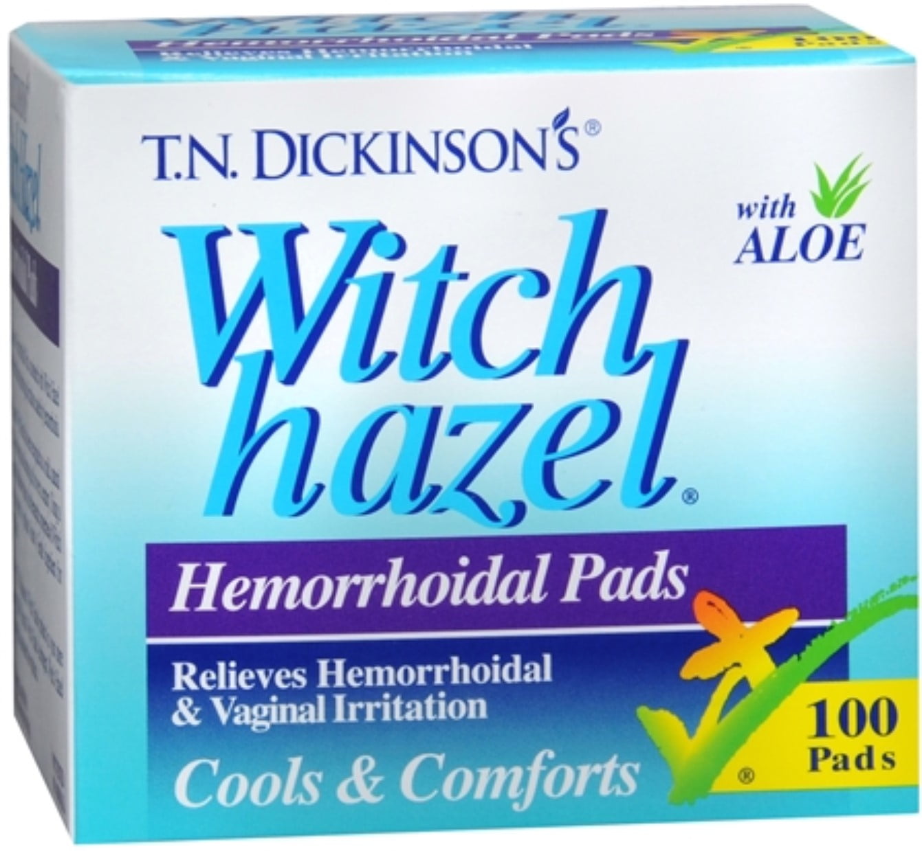 Dickinson's Witch Hazel Hemorrhoidal Pads 100 Each (Pack of 2 ...