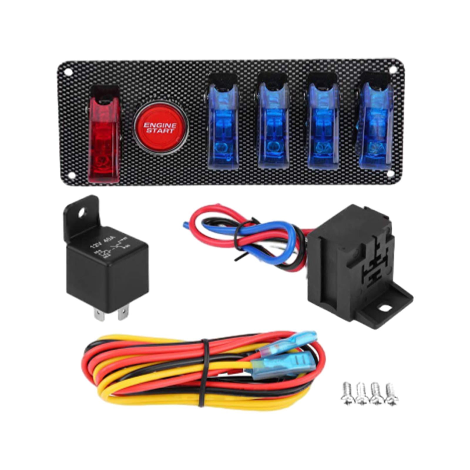 Dickly Generic 12V Ignition Switch Panel 6 in 1 with Engine Push Button ...