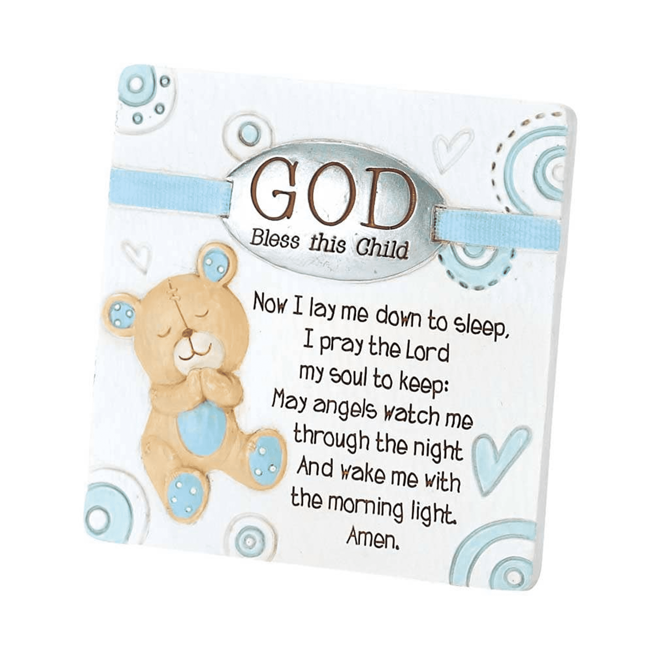 Dicksons Boy God Bless This Child Baby Blue 4 x 4 Resin Table Top Sign ...