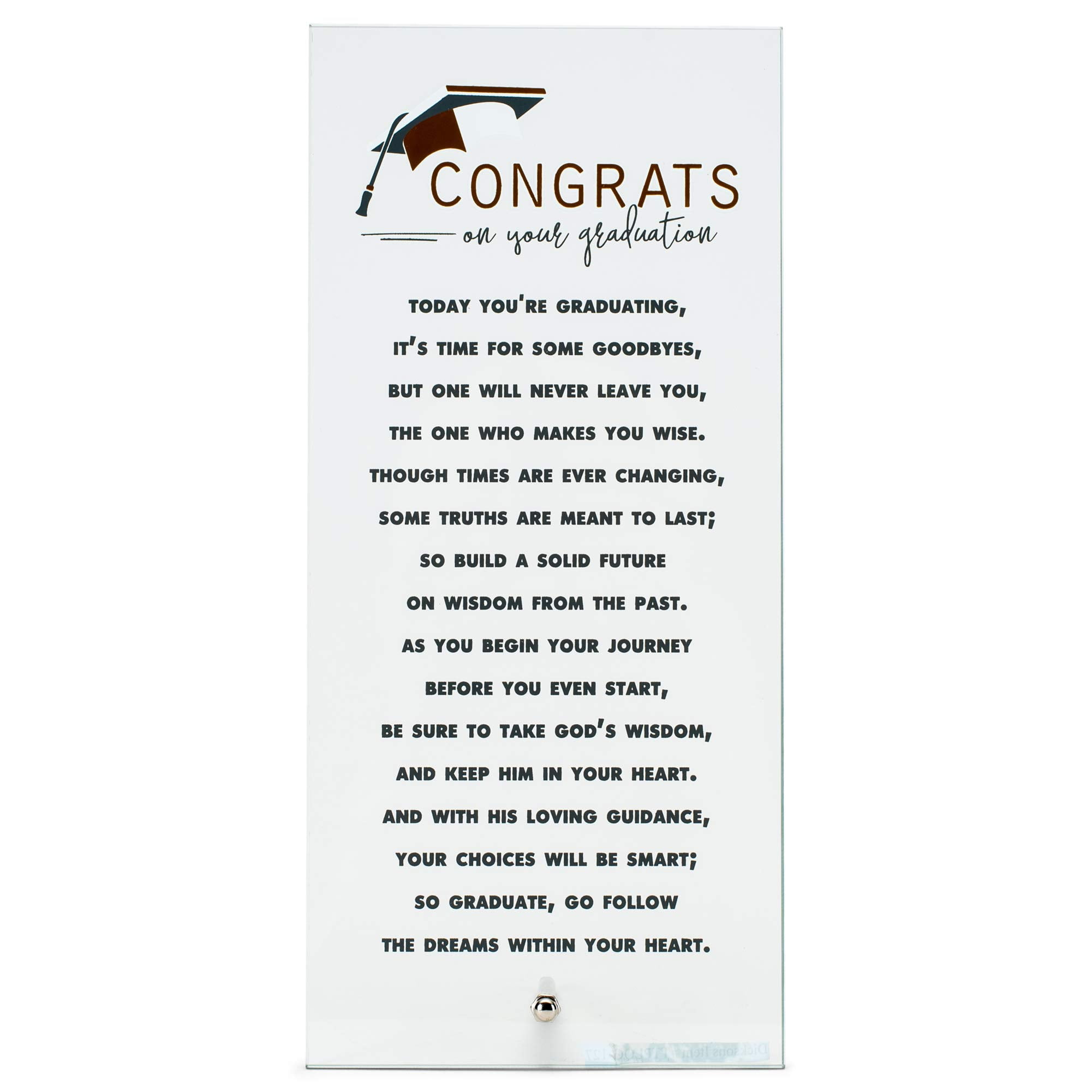 Dicksons Congrats On Your Graduation Cap Crisp Clear Glass Tabletop ...