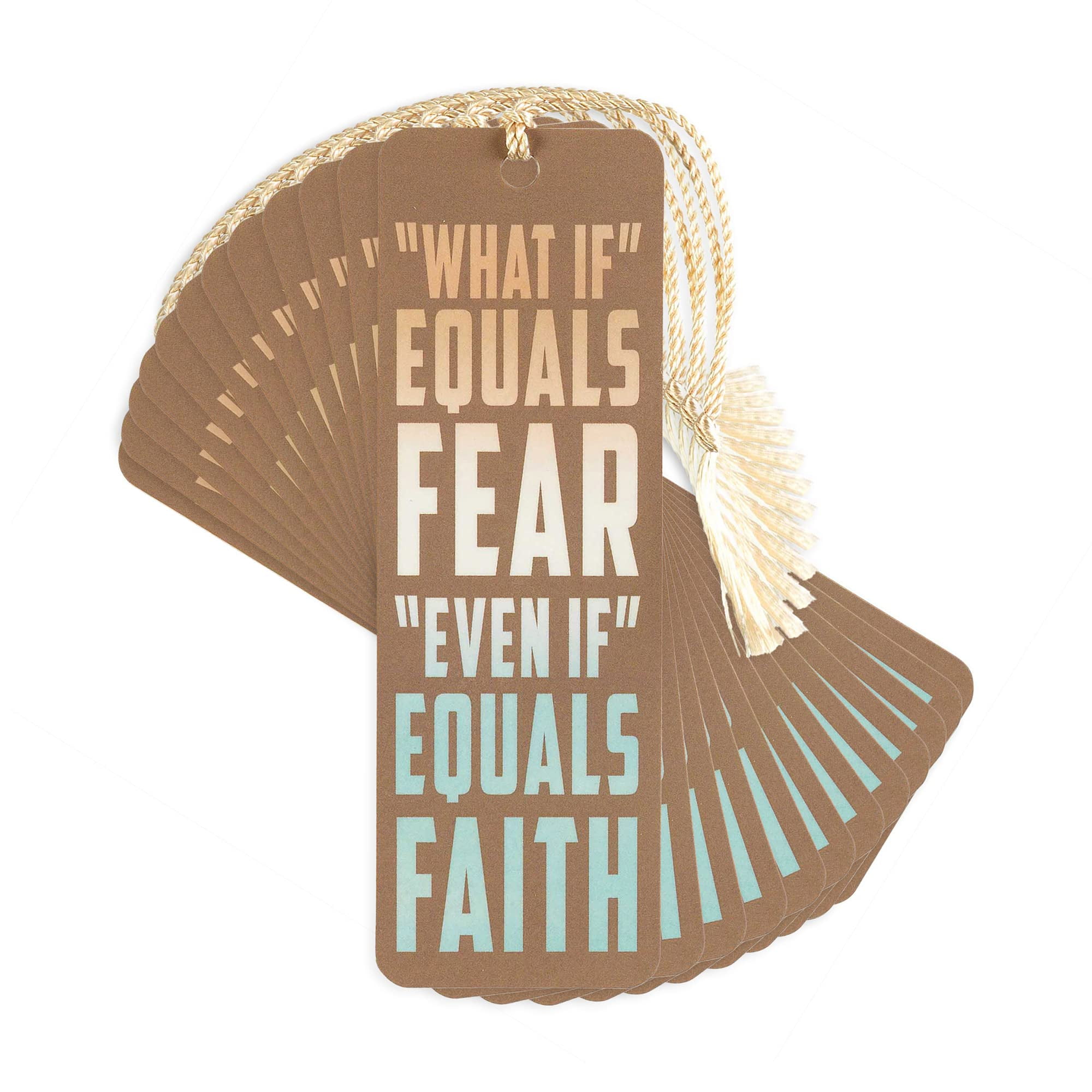 Dicksons Even If Equals Faith Tan 6 x 2 Inch Keepsake Tassels Bookmarks ...