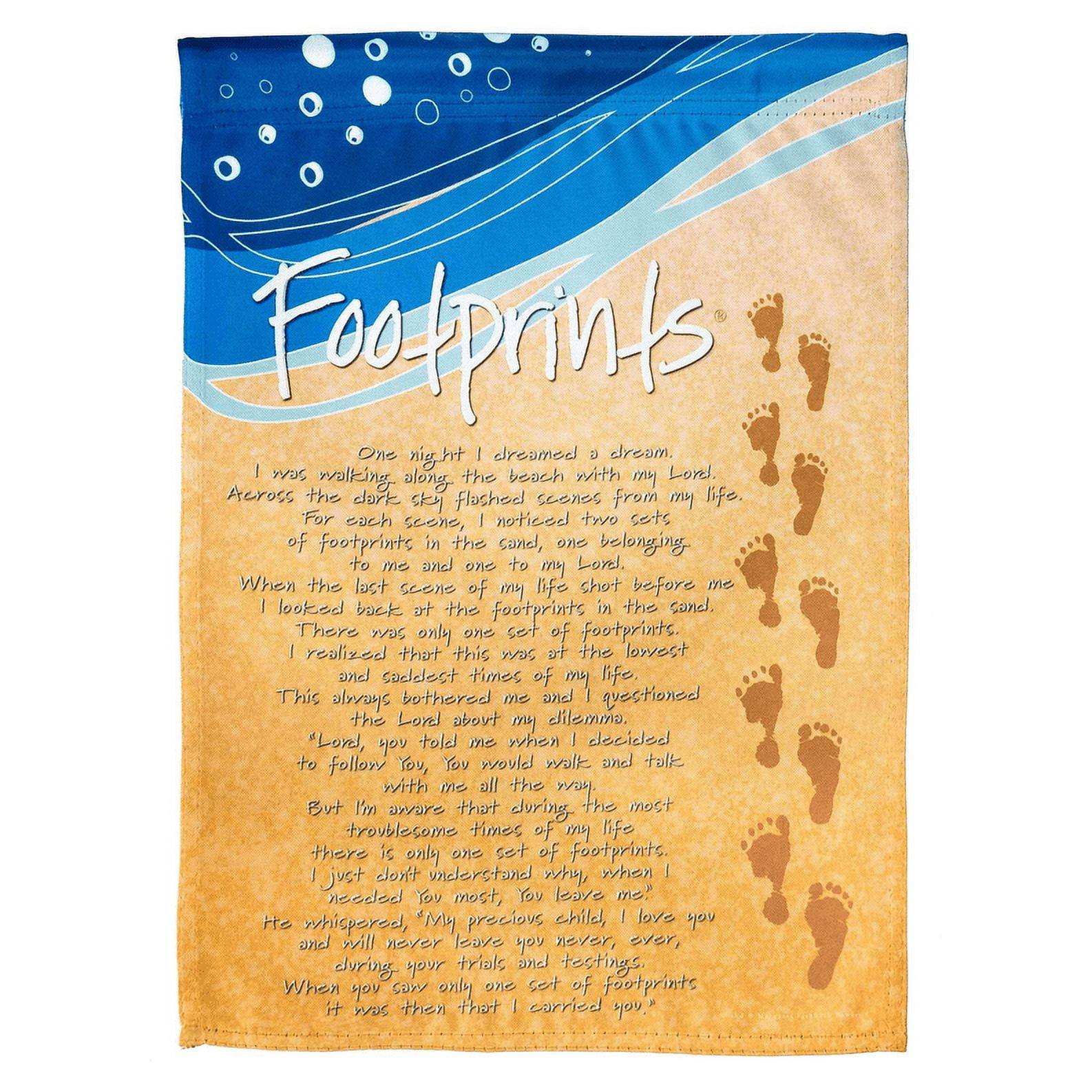 Dicksons FLAG-1030 13 x 18 in. Footprints Polyster Outdoor Garden Flag ...