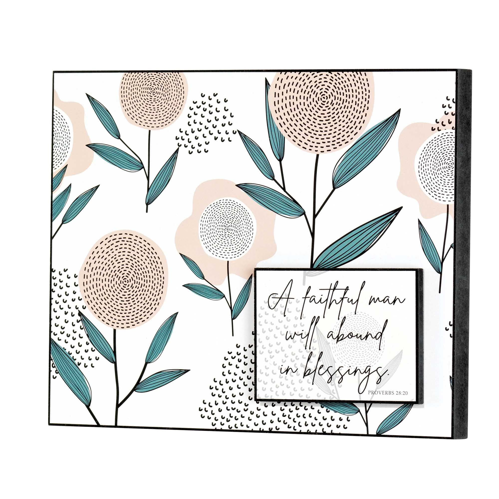 Dicksons Faithful Man Abound in Blessings Abstract Floral 8 x 10 MDF ...