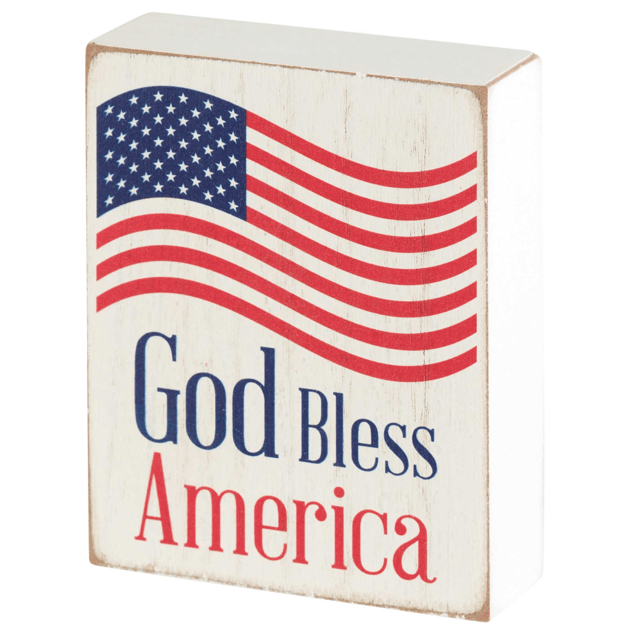Dicksons God Bless America Red White 3 x 4 Wood Wall Tabletop Sign ...