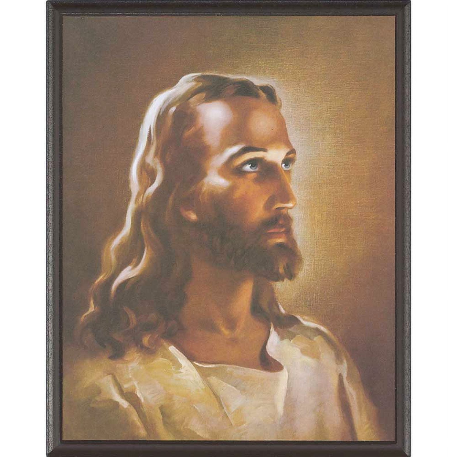 Dicksons Head of Christ Stoic Portrait Golden Brown Hues 8 x 10 Wood ...