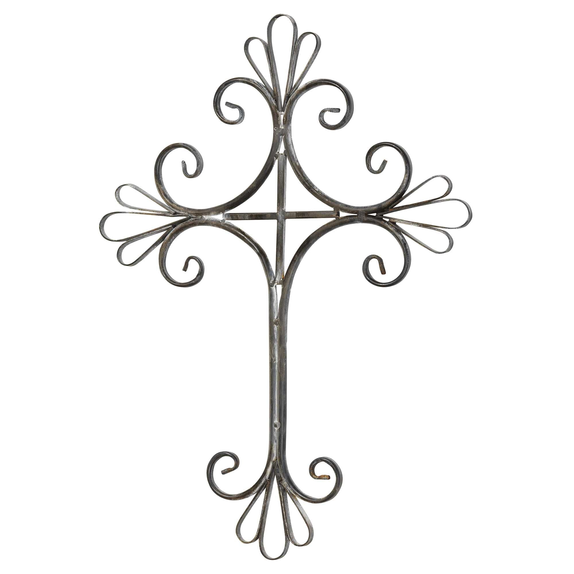 Dicksons Ornate Distressed Black 18 x 13 Metal Hanging Wall Cross ...