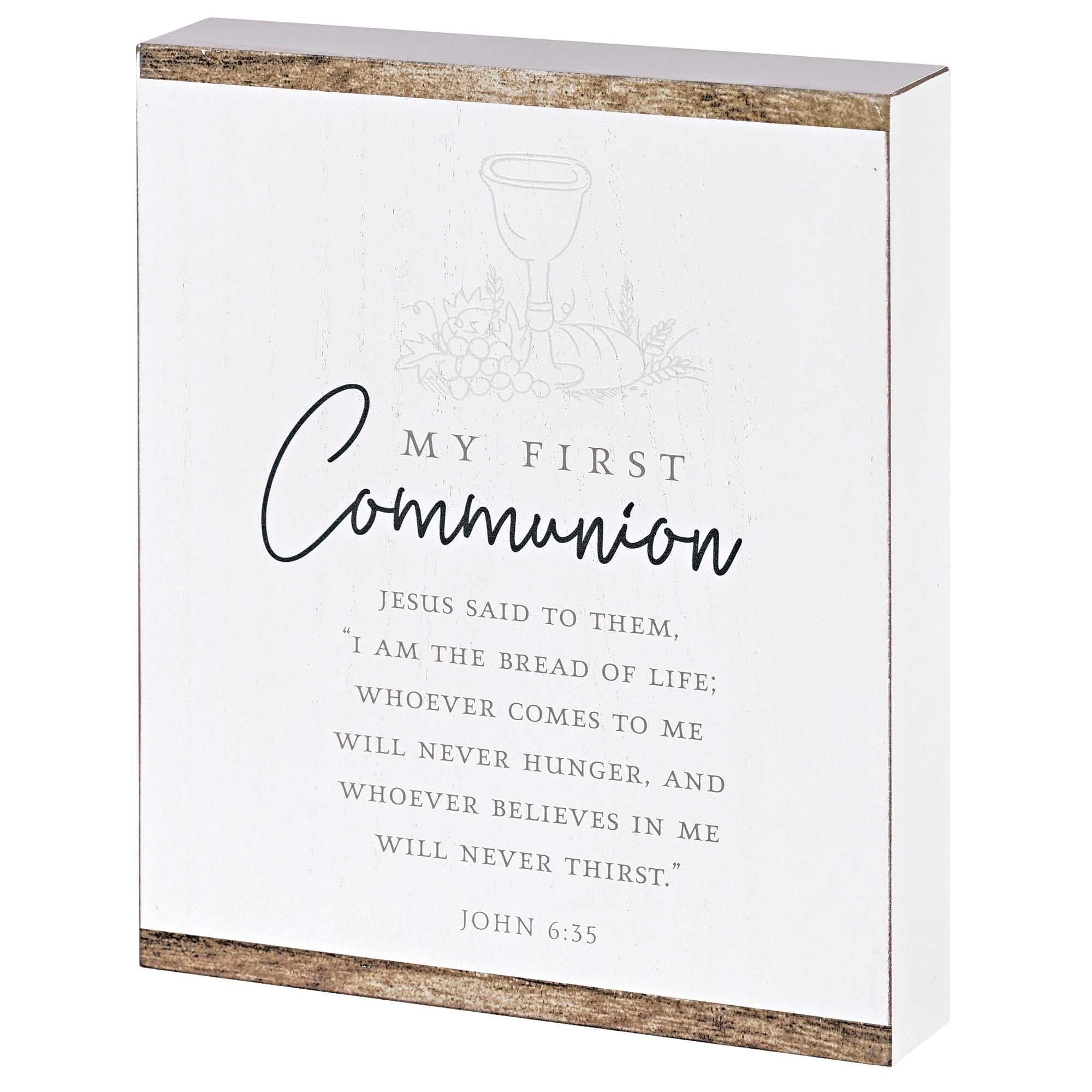 Dicksons TPLK810-92 My First Communion White And Woodgrain 8 x 10 Wood Distressed Finish ...