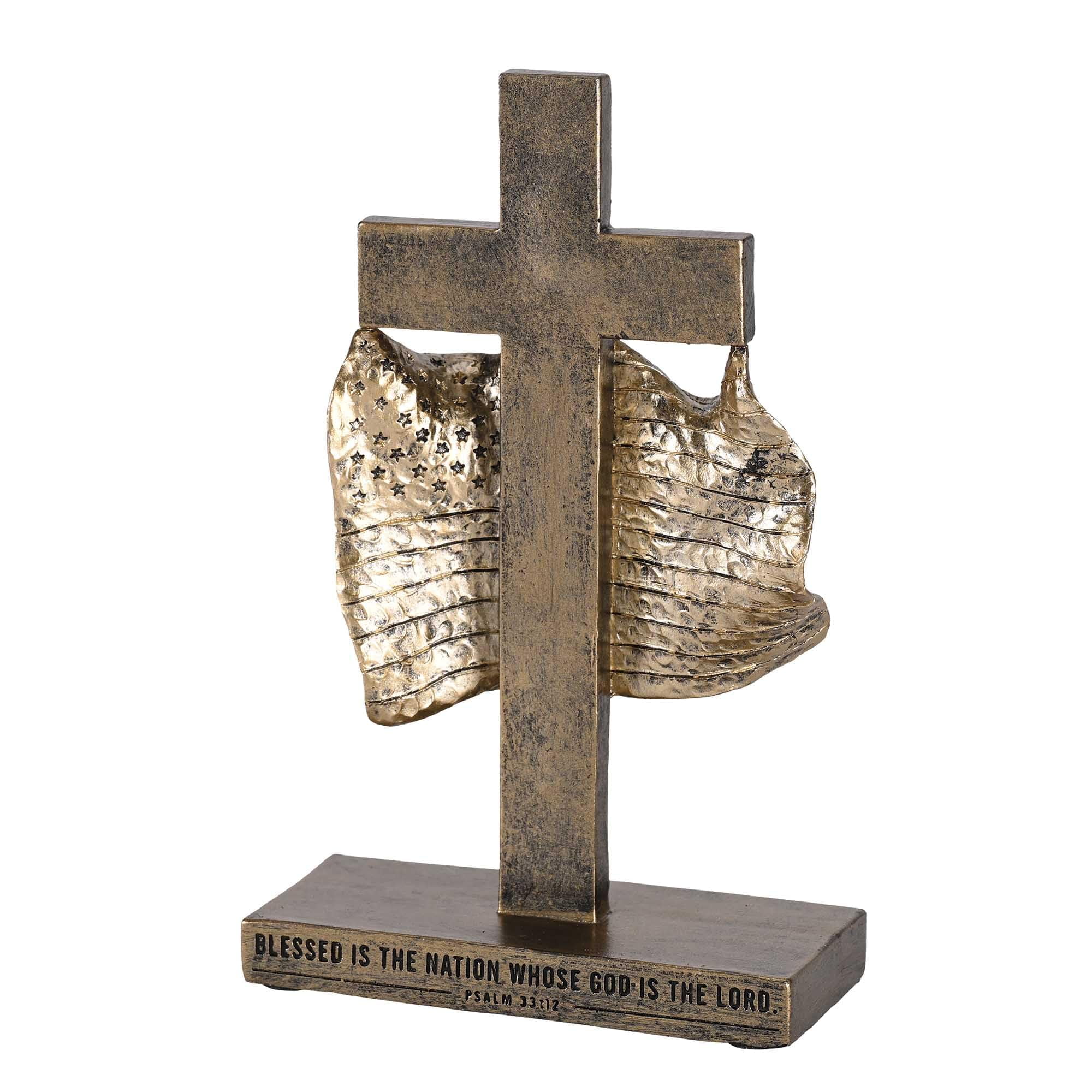 Dicksons Tabletop Cross Sculpture Figurine 8 x 5 Resin Distressed ...