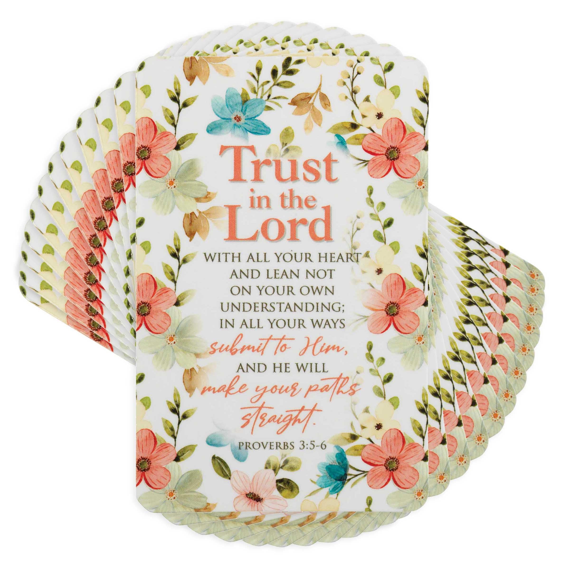 Dicksons Trust in The Lord Peach Floral 4 inch Paper Pocket Card ...